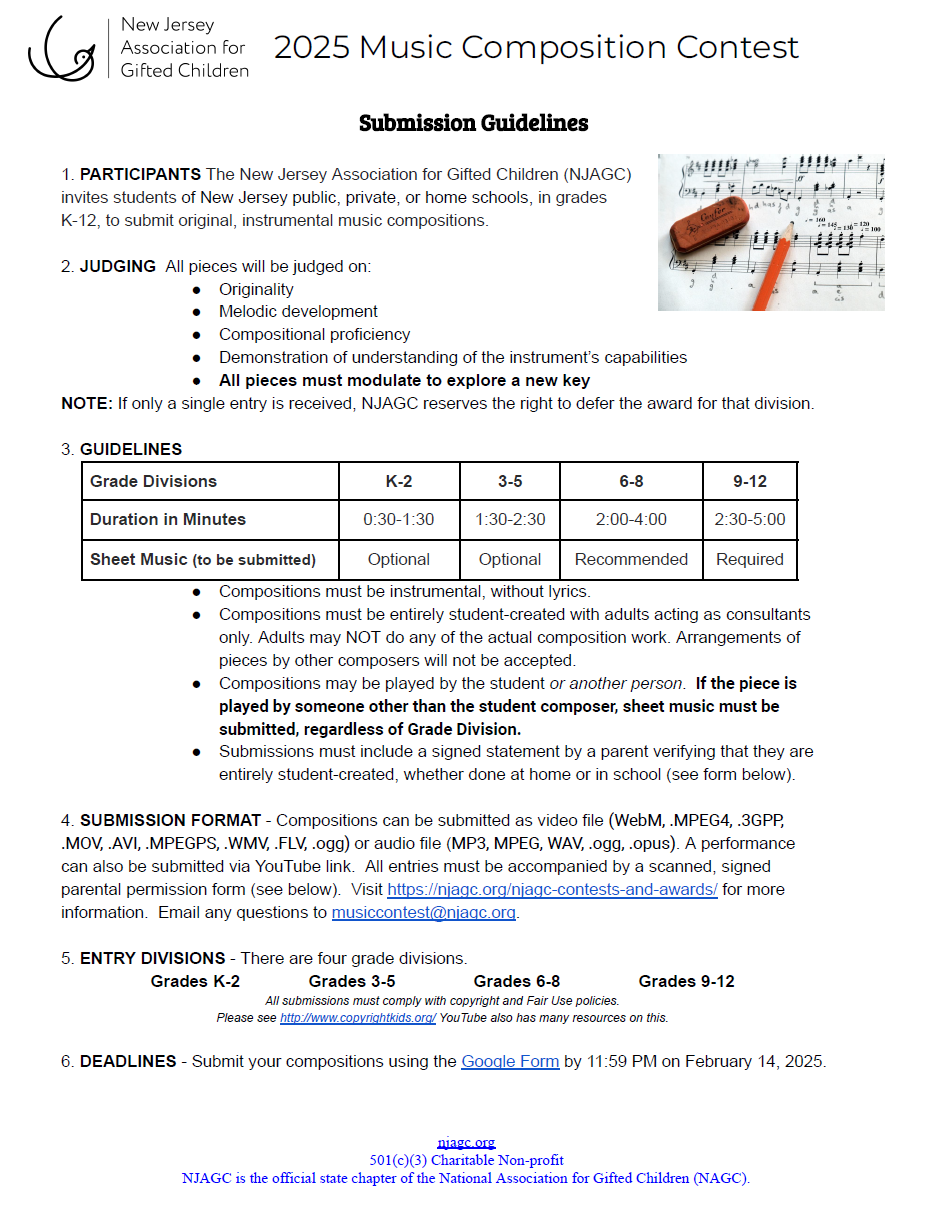 Contests and Awards - NJ Association for Gifted Children